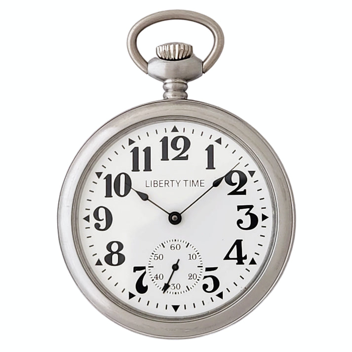Pocket Watch with Bold Arabic Numeral Dial, 17 Jewel Wind Up Mechanica ...