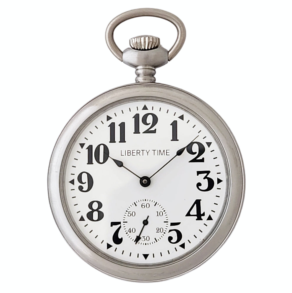 Pocket Watch with Bold Arabic Numeral Dial, 17 Jewel Wind Up Mechanica ...